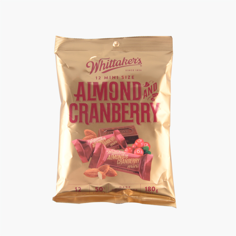 Whittaker´s Mini Almond and Cranberry Dark Chocolate 180g（12pc）