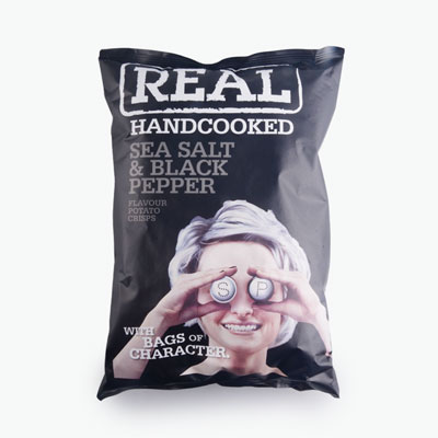 Real, Hand Cooked Potato Crisp (Sea Salt & Black Pepper) 150g