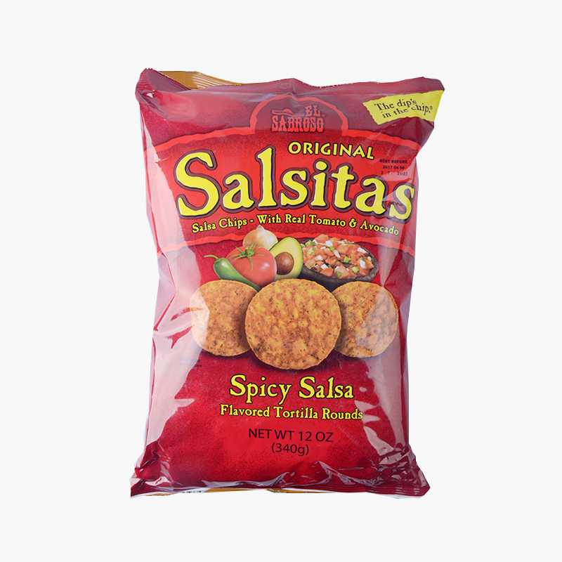 EL Sabroso, 'Salsitas' Flavored Tortilla Rounds (Spicy Salsa) 340g