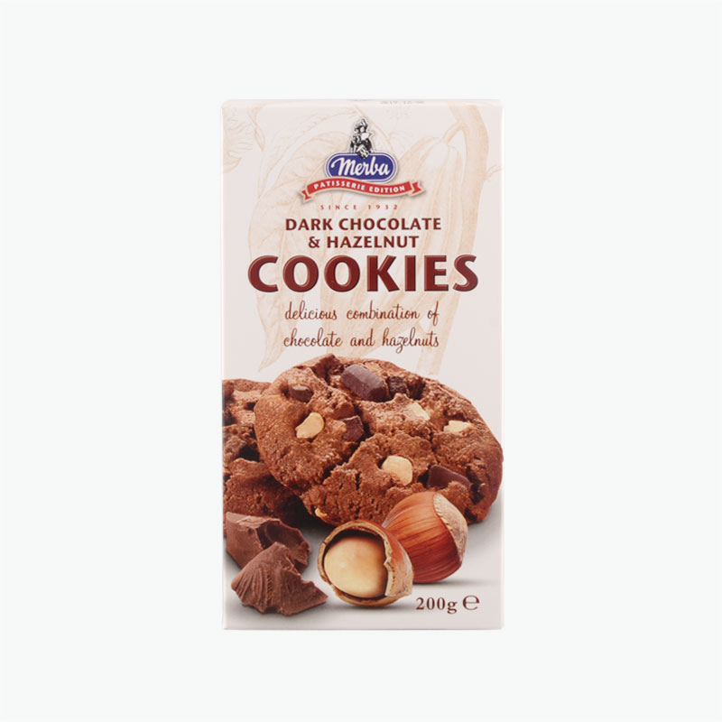 Merba Patisserie Dark Chocolate & Hazelnut Cookies 200g