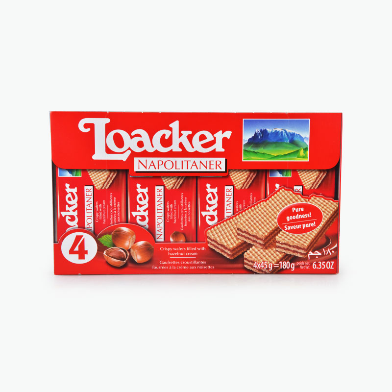 Loacker, Crispy Wafers Filled with Cream (Hazelnut) 180g