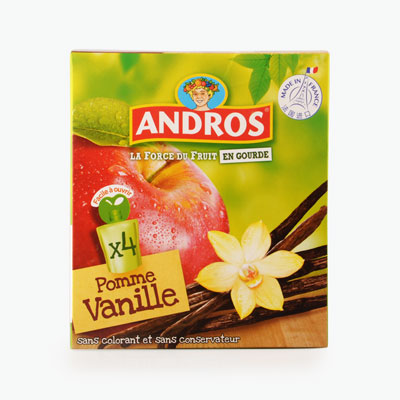 Andros, 'Fruit Pocket' Apple Vanilla Sauce 90g x4