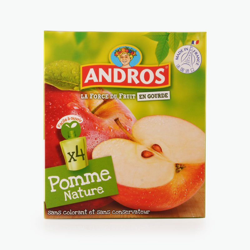 Andros, 'Fruit Pocket' Apple Sauce 90g x4