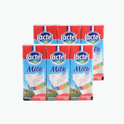 Lactel Whole Milk 200ml x6