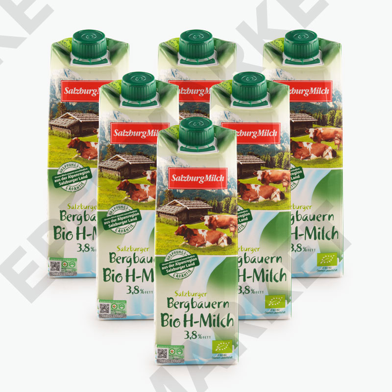 Salzburgerland Organic Whole Milk 1L x6 - Whole - Austria