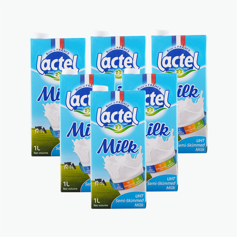 Lactel Semi Skimmed Milk 1L x6