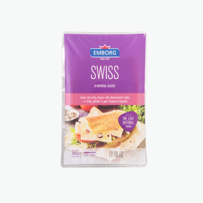 Emborg Swiss Natural Cheese Slices 150g