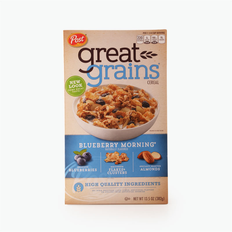 Post, 'Great Grains' Multigrain Cereal (Blueberry Morning) 382g