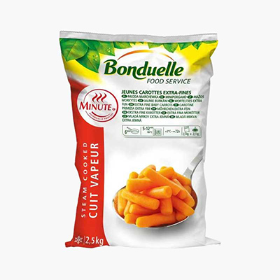 Bonduelle Frozen Extra Fine Baby Carrots 2.5kg - Frozen Vegetables - France